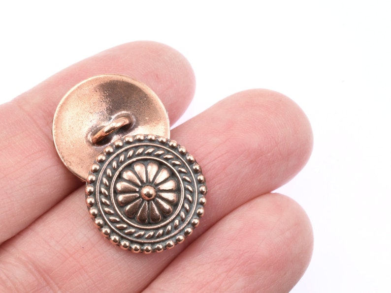 Antique Copper Buttons - 18mm Tierracast BALI BUTTON Findings for ...