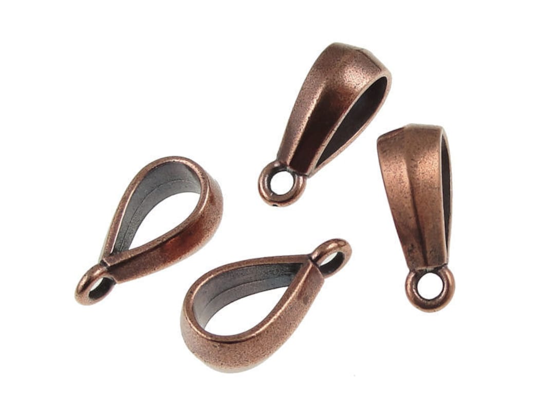 Antique Copper Bail Findings Large Hole Kumihimo Bails Tierracast ...
