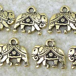 Gold Elephant Charms - Tierracast GITA DROP - 14mm X 12mm Antique Gold ...