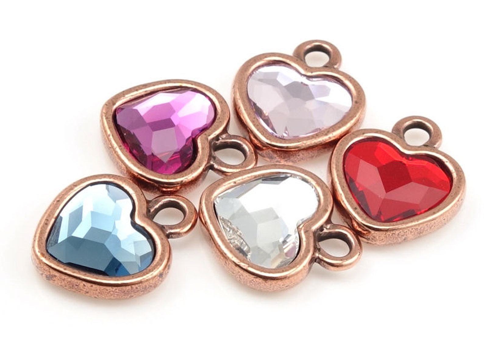 Antique Copper Heart Charms Tierracast Copper Charms With - Etsy