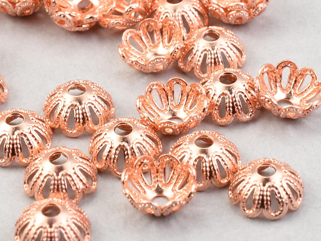 72 Pieces 6mm Filigree Bead Caps - Copper Beadcaps - Medium Bright ...