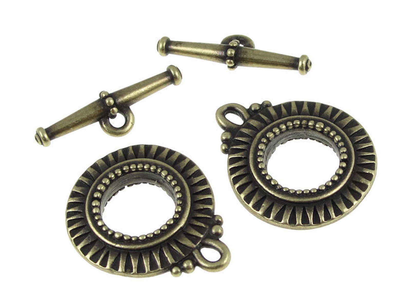 Large Brass Toggle Clasp Findings Tierracast Sunburst Sun Burst Toggle ...