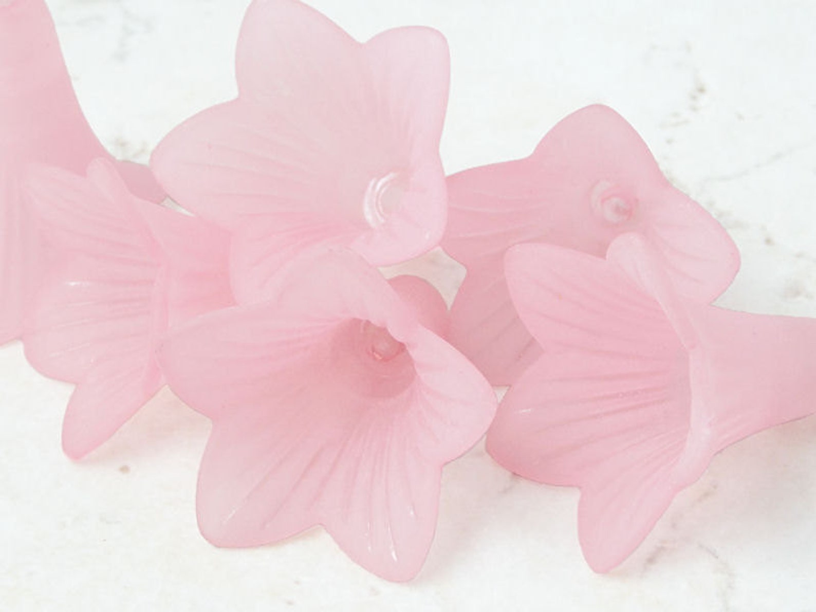6 LIGHT PINK Flower Beads Lucite Flower Bead Frosted 21mm X | Etsy