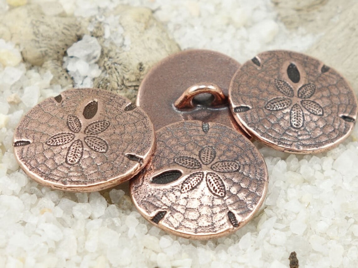 Antique Copper Sand Dollar Button Clasp Findings by Tierracast - Etsy