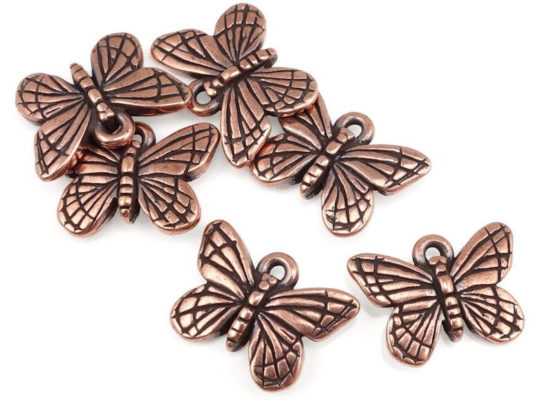 Antique Copper Charms Copper Butterfly Charms Tierracast | Etsy