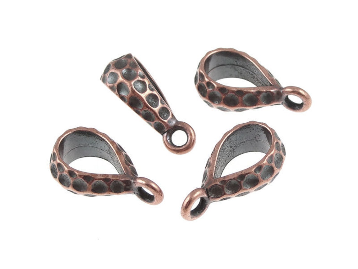 Big Copper Bails Large Hole Kumihimo Bails Antique Copper Tierracast ...