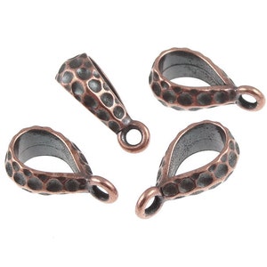 Big Copper Bails Large Hole Kumihimo Bails Antique Copper Tierracast ...