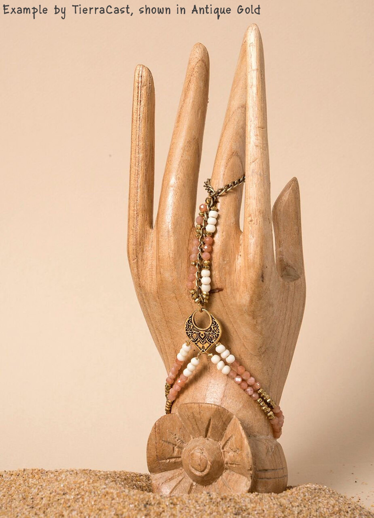 Antique Brass Charm - Tierracast TEMPLE RING Link 3 Hole Bronze ...