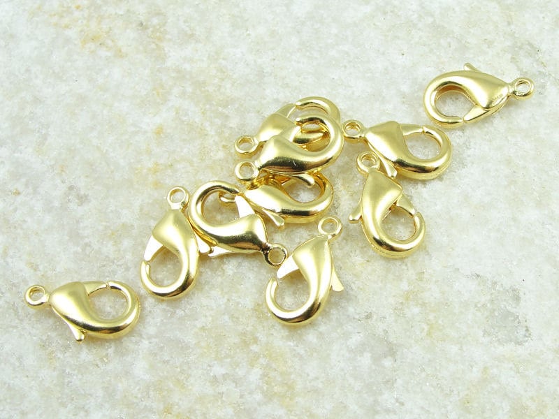 TierraCast 12mm Gold Lobster Clasp Findings Bright Gold | Etsy