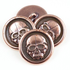 Antique Copper Button Findings Tierracast SCARY SKULL Button Clasps for ...