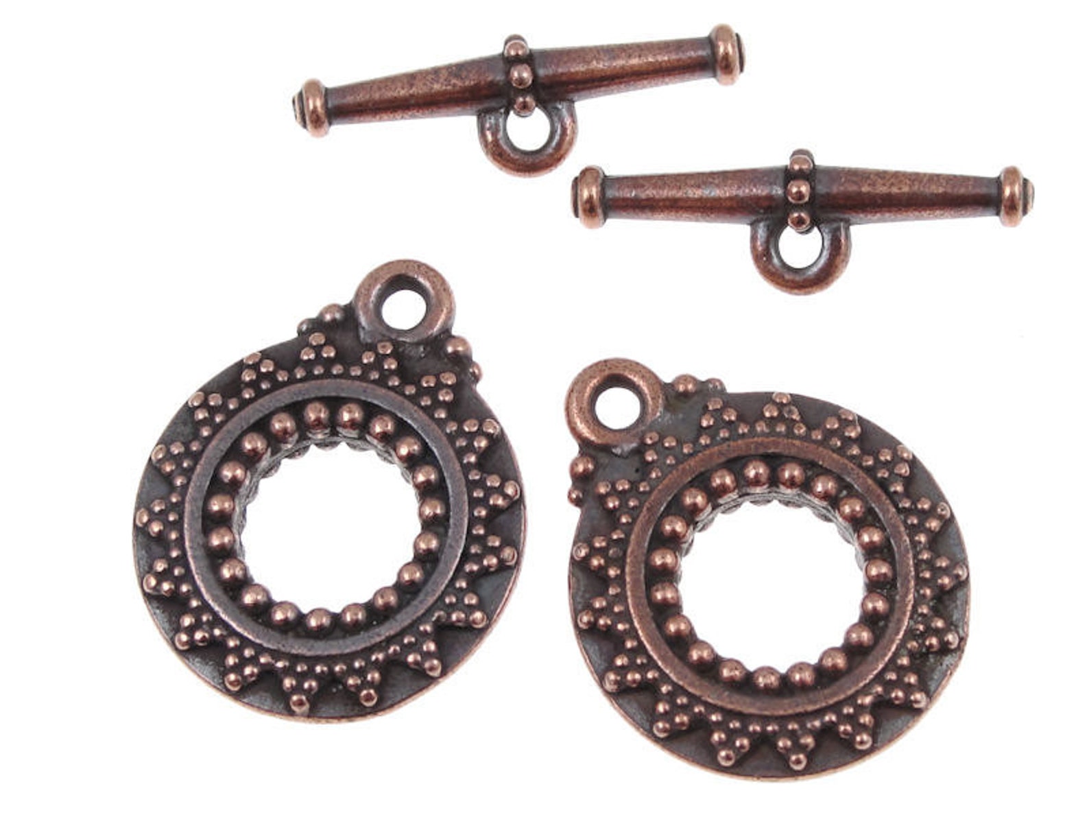 Antique Copper Toggle Clasp Findings Tierracast BALI Clasp Set - Etsy