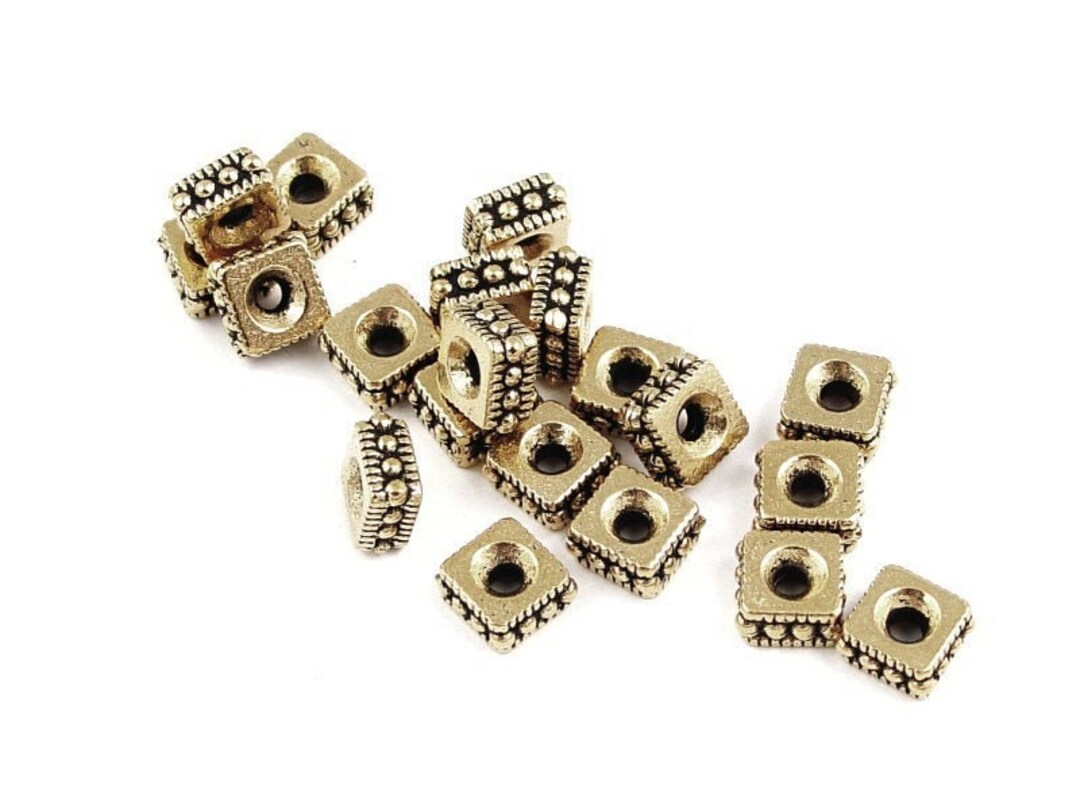 Gold Beads Tierracast 4mm ROCOCO SQUARE Beads Antique Gold - Etsy