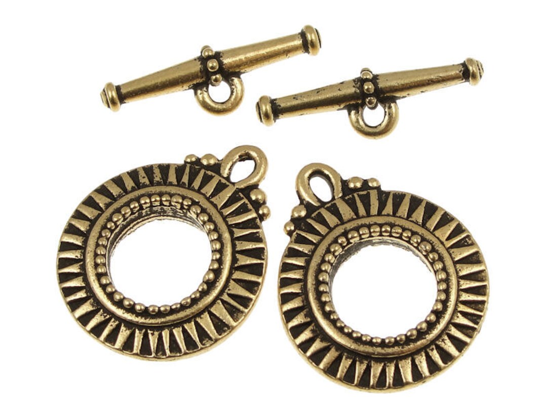 Tierracast SUNBURST Clasps - Antique Gold Toggle Clasp Findings - Large ...