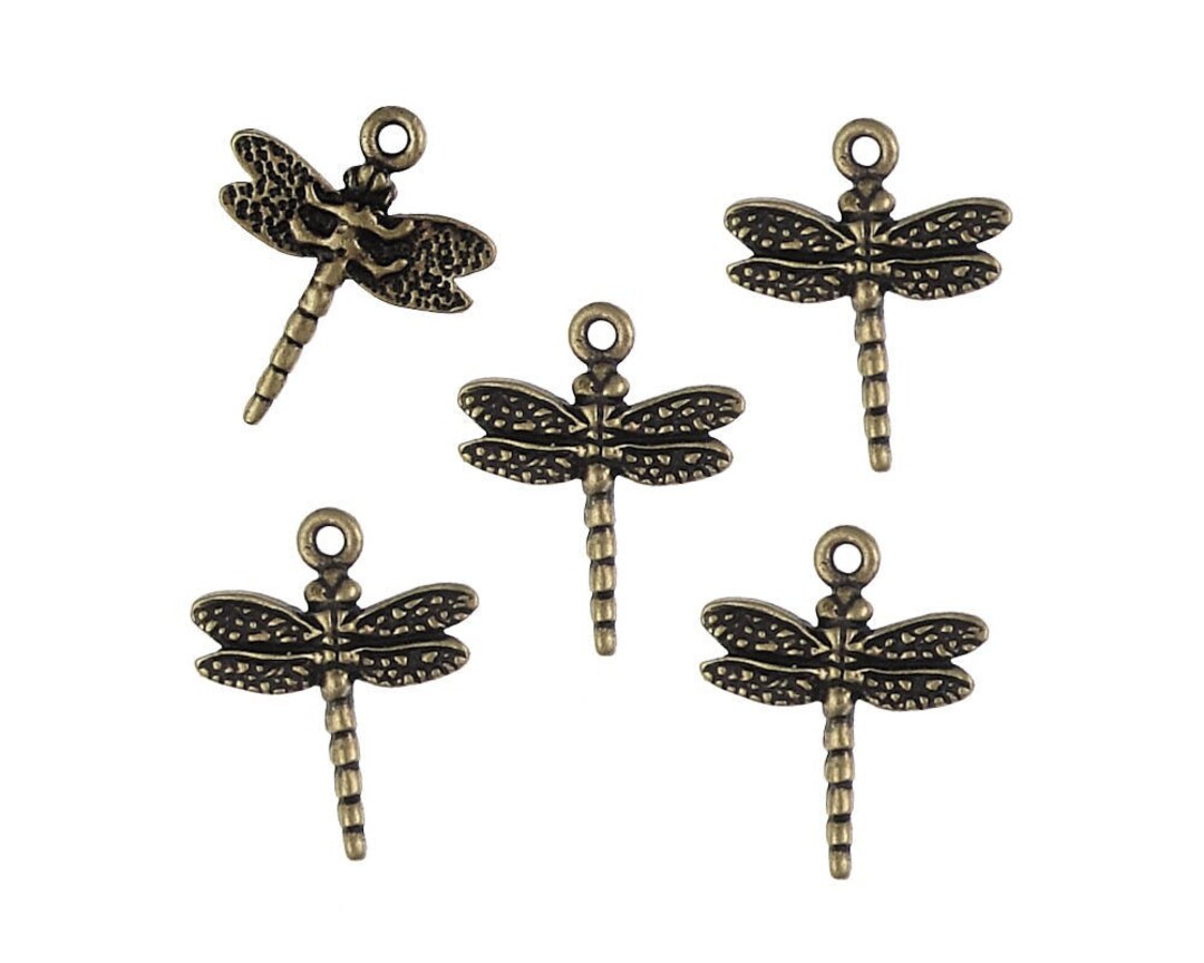 Antique Brass Charms Brass Dragonfly Charms Tierracast Insect Charms ...