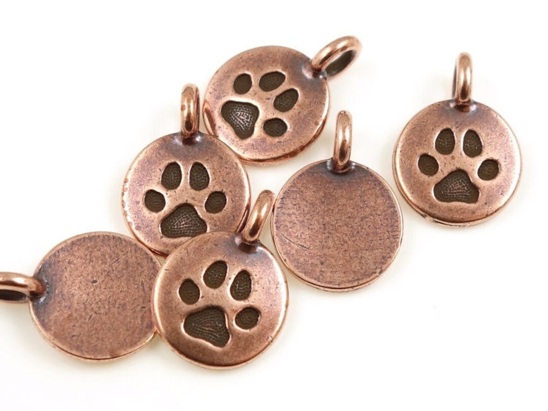 Paw Print Charm Antique Copper Charm Tierracast Paw Charm Antique ...