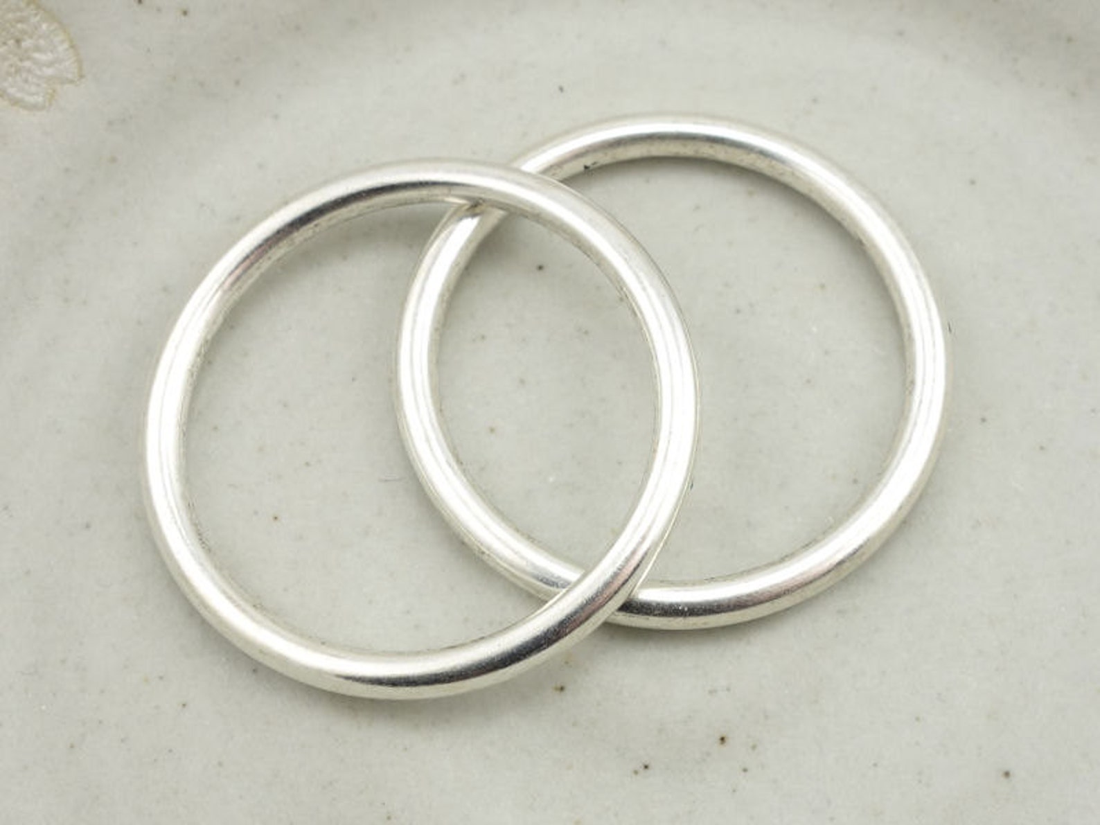 25mm Solid Seamless Rings Antique Silver Circle Pendant Silver | Etsy