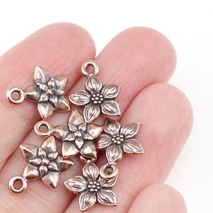 Copper Flower Charms 14mm X 12mm Antique Copper Charms | Etsy