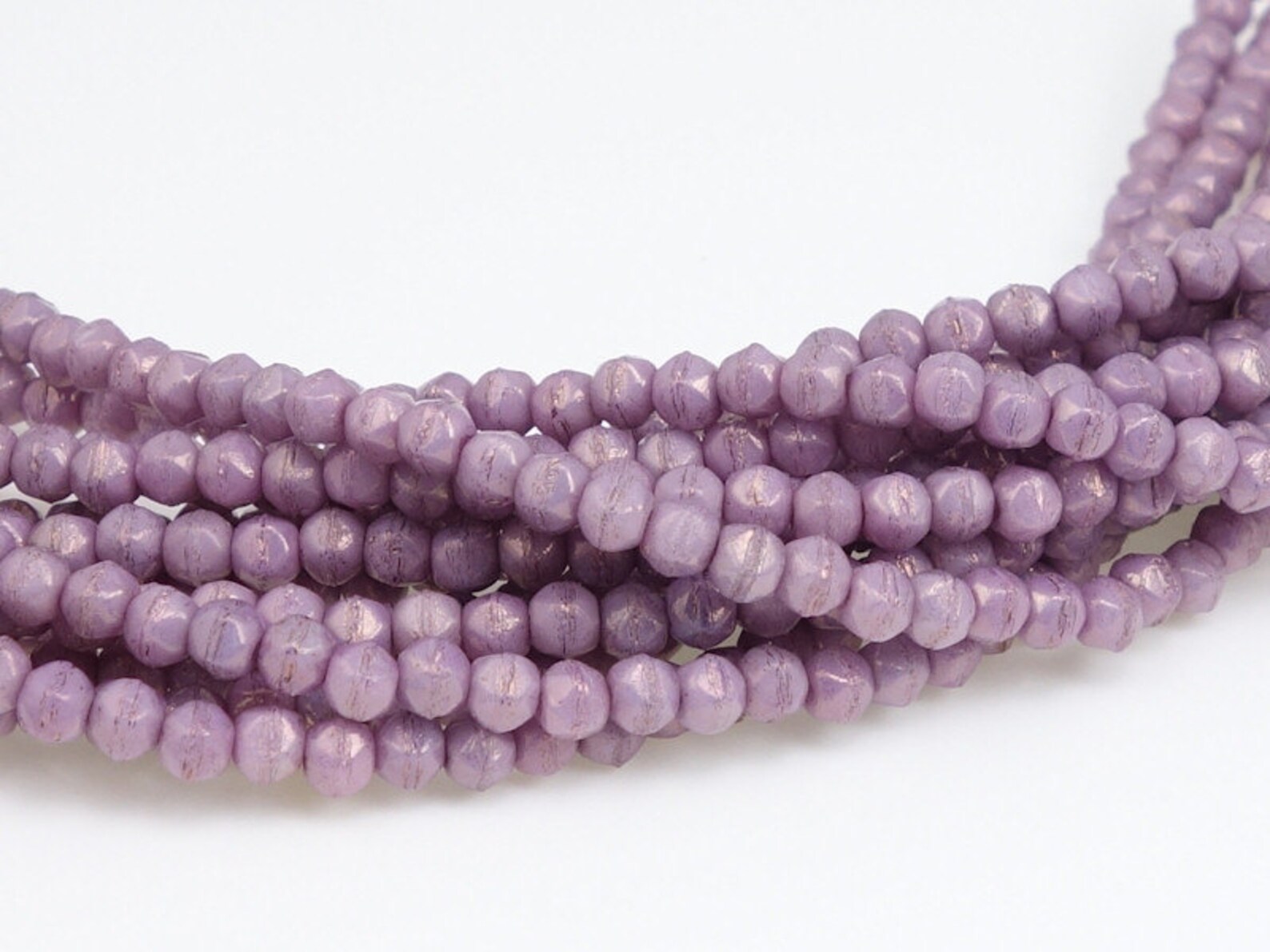 50 English Cut 3mm Beads LUSTER OPAQUE LILAC Light Purple | Etsy
