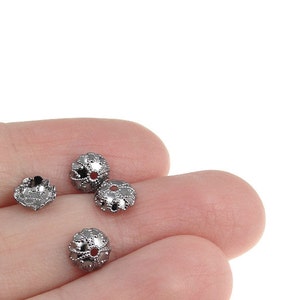72 Gunmetal Bead Caps 7mm Ornate Dome Caps - Gun Metal Beadcaps - Black ...
