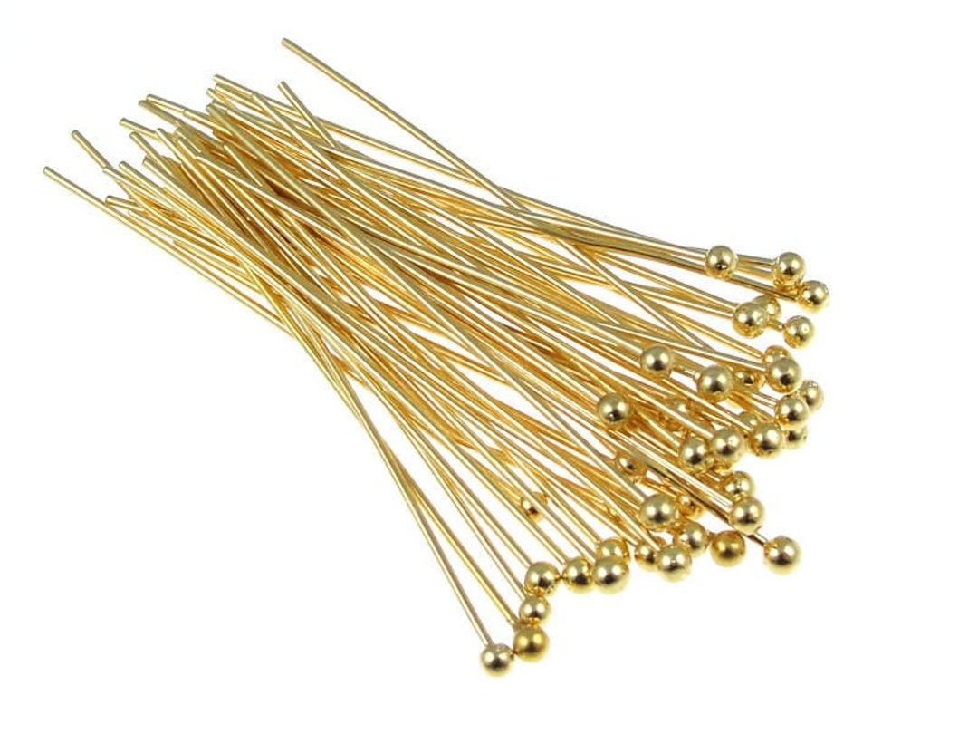 144 Gold Ball Pins 1.5" Gold Plated Ball Head Pins 22 Gauge 22 G 1 1/2 ...