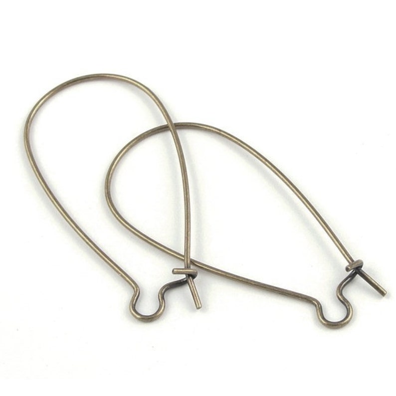 36 Tall Kidney Wire Earrings 1.5 Antique Brass Ear - Etsy