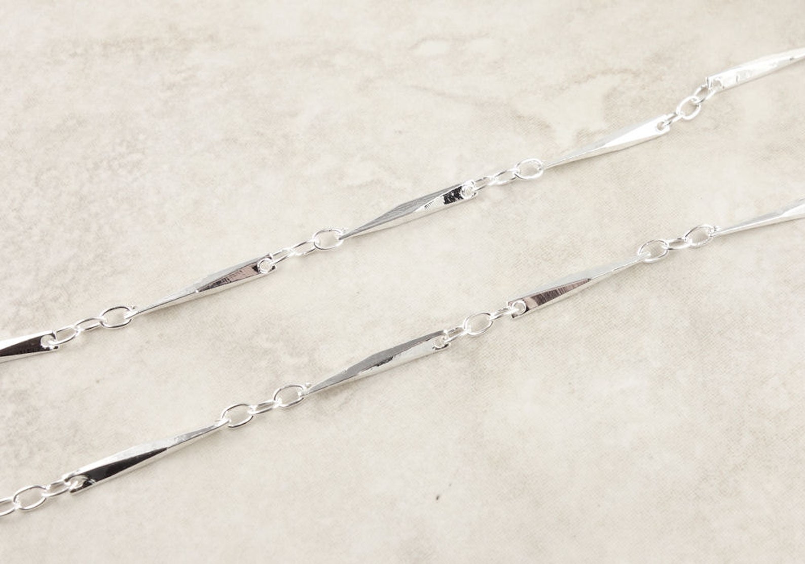 18 Silver Plated Chain Loose Chain Bar and Ring Chain - Etsy