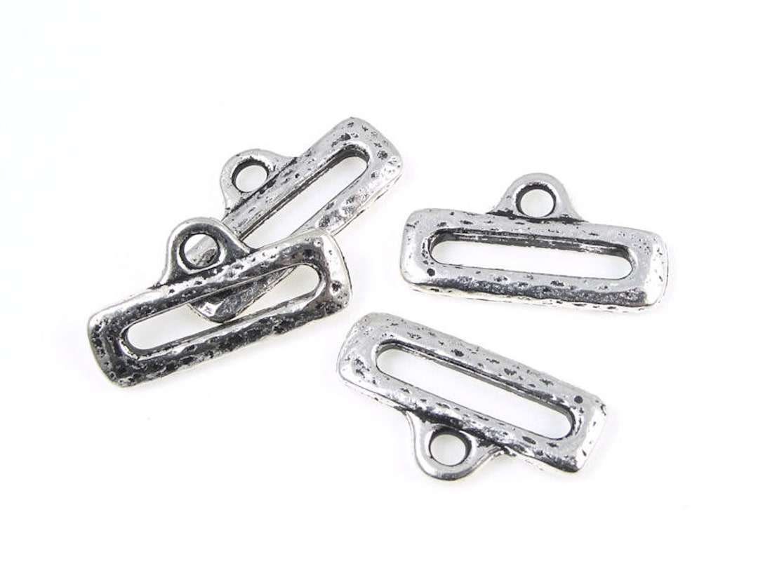 Antique Silver Ribbon Slide Findings Distressed Slide With - Etsy