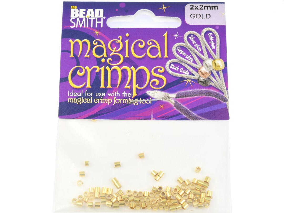 100 Pieces - 2mm "magical Crimps" by the Bead Smith - Bright Gold ...
