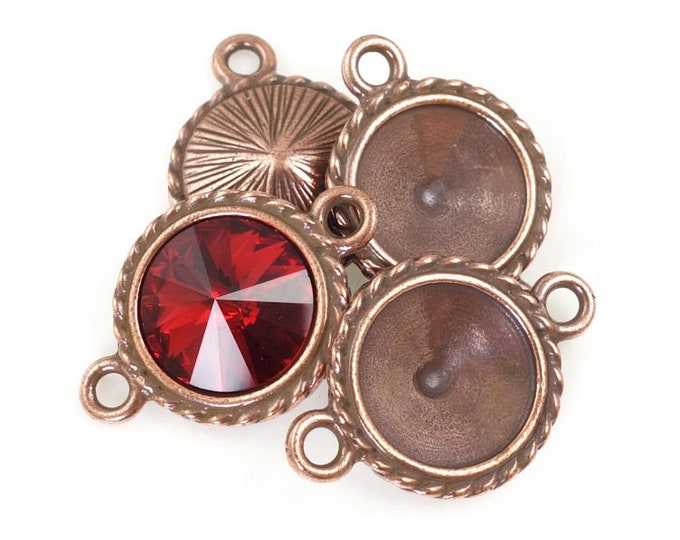 12mm Rivoli Settings - Antique Copper Tierracast TWISTED Rivoli Frames ...