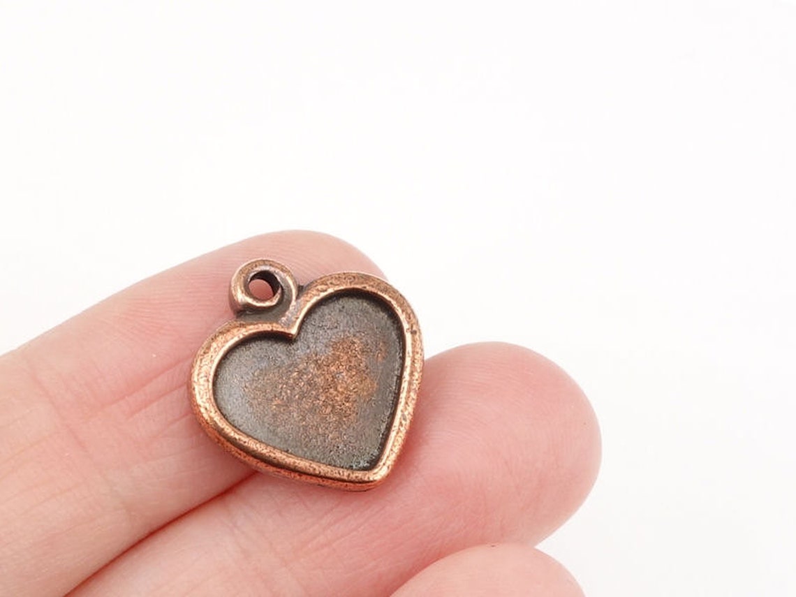 Antique Copper Heart Pendant Photo Frame Picture Pendant - Etsy