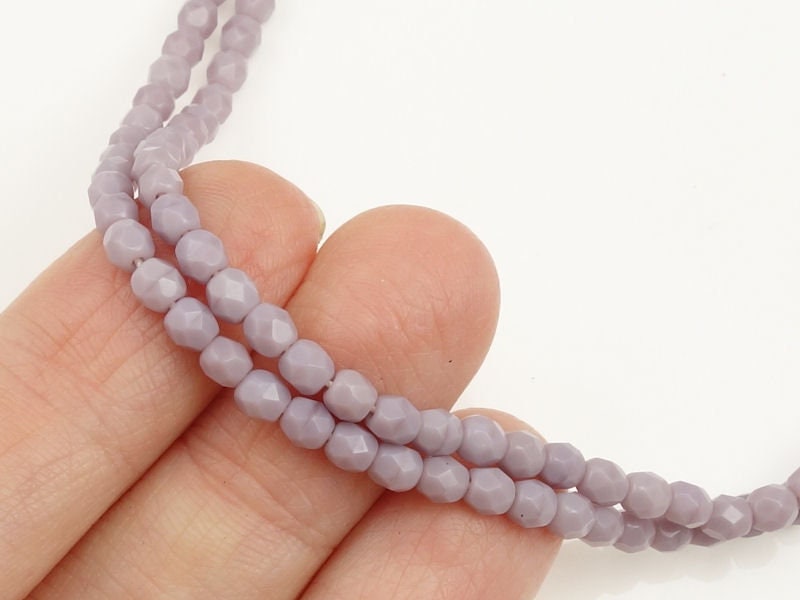 50 4mm Light Purple Beads CORAL LAVENDER 4mm Faceted Czech - Etsy