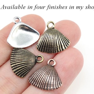 Seashell Charms Antique Gold Sea Shell Charms 18mm X 18mm Tierracast ...