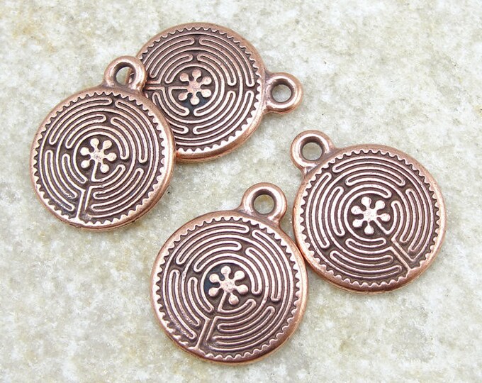 Labyrinth Charm Tierracast Antique Copper Charms Chartres Cathedral ...