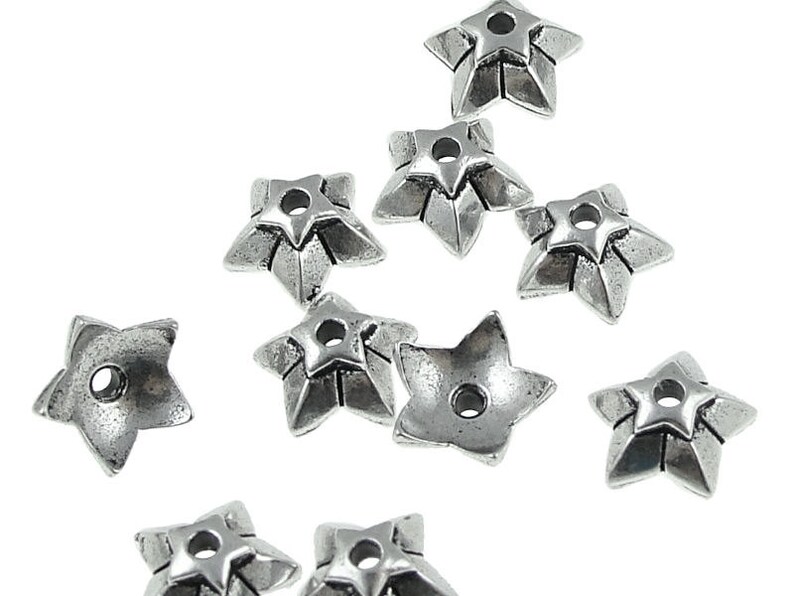 Silver Bead Caps Tierracast CHRISTMAS STAR Caps Antique Silver | Etsy