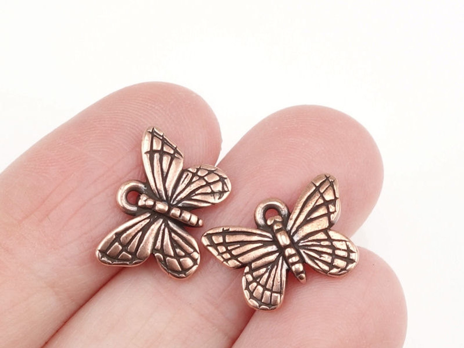 Antique Copper Charms Copper Butterfly Charms Tierracast | Etsy