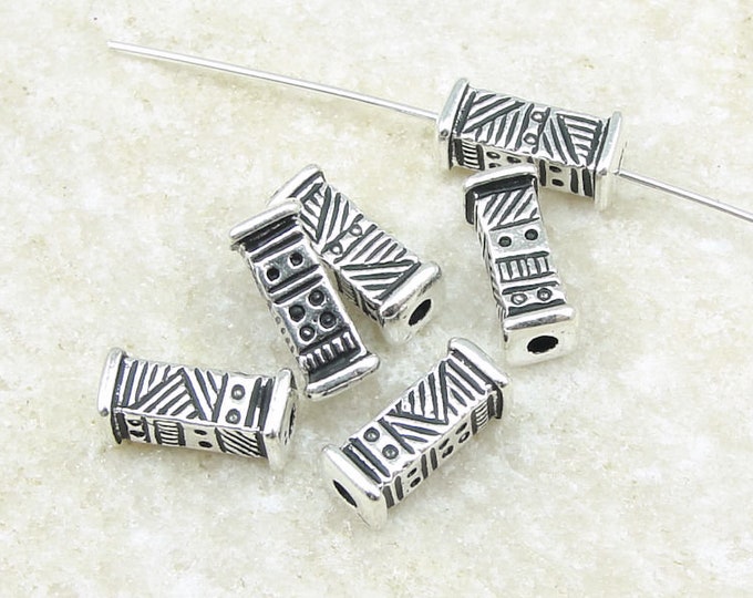 9mm Long Rectangular Tube Barrel Bead Tierracast Woven Short Bead ...