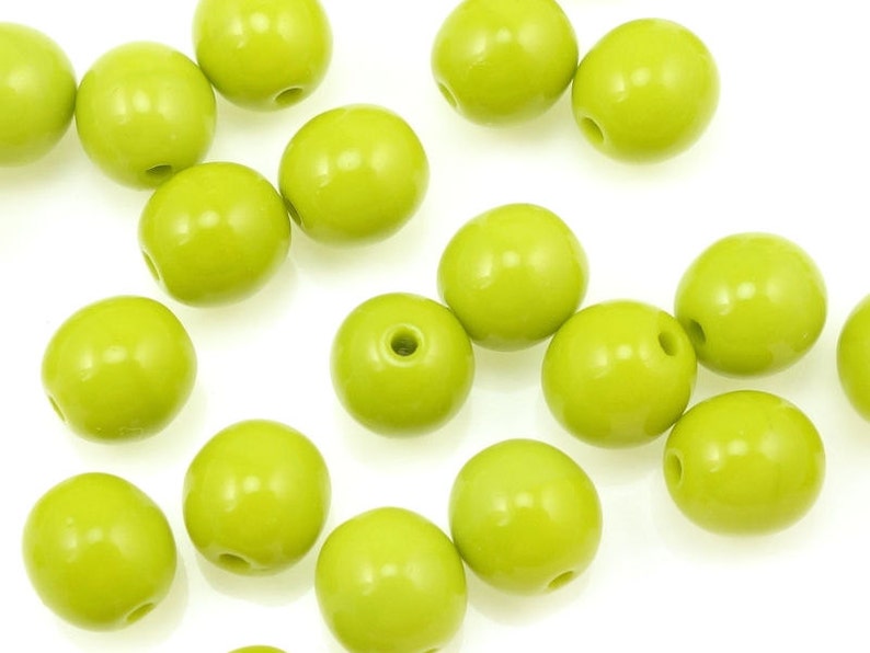 50 OPAQUE CHARTREUSE 6mm Beads Czech Glass Beads Lime Green | Etsy