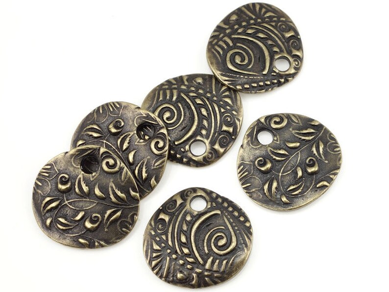 Antique Brass Charms Brass Oxide Tierracast 5/8 JARDIN - Etsy