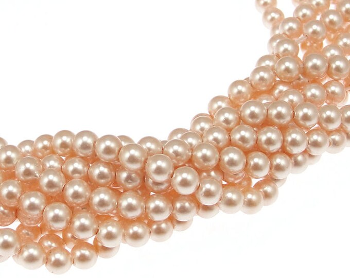 100 PEACH 4mm Swarovski Pearl Beads - Swarovski Crystal Pearls 5810 4mm ...