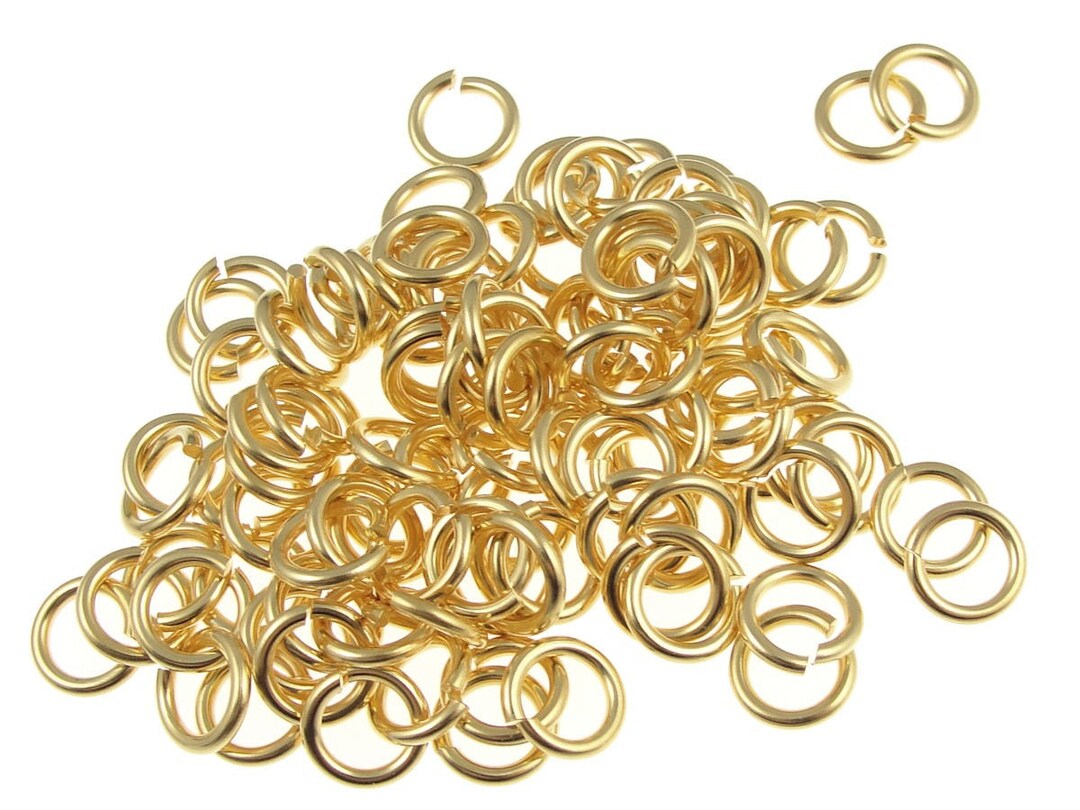 100 Gold Jump Rings Gold Findings Jumprings Tierracast 7mm 16 Gauge ...
