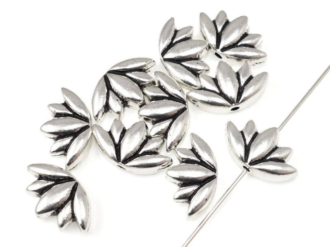 Antique Silver Lotus Beads Silver Lotus Flower Beads by - Etsy