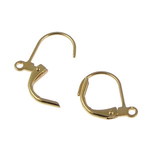 12 Gold Leverback Ear Findings Plated Gold Lever Back - Etsy
