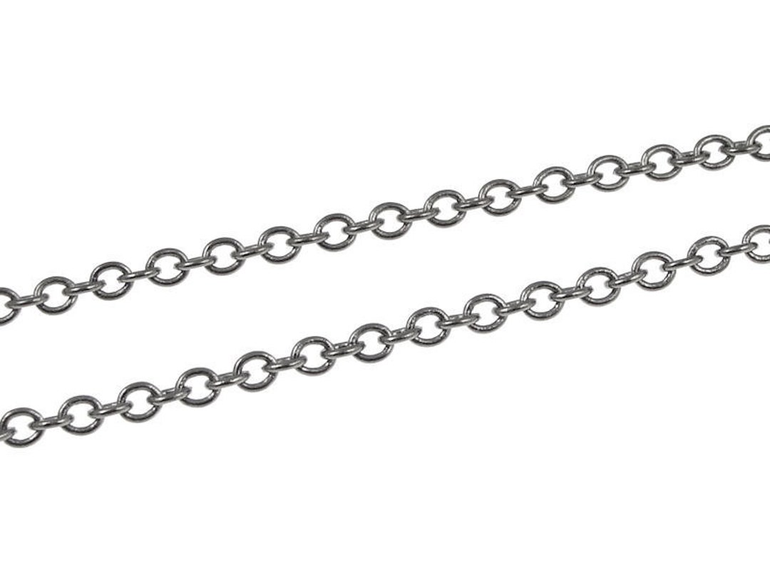36 Inches of Gunmetal Chain - 2mm Round Cable Chain - Gun Metal Chain ...