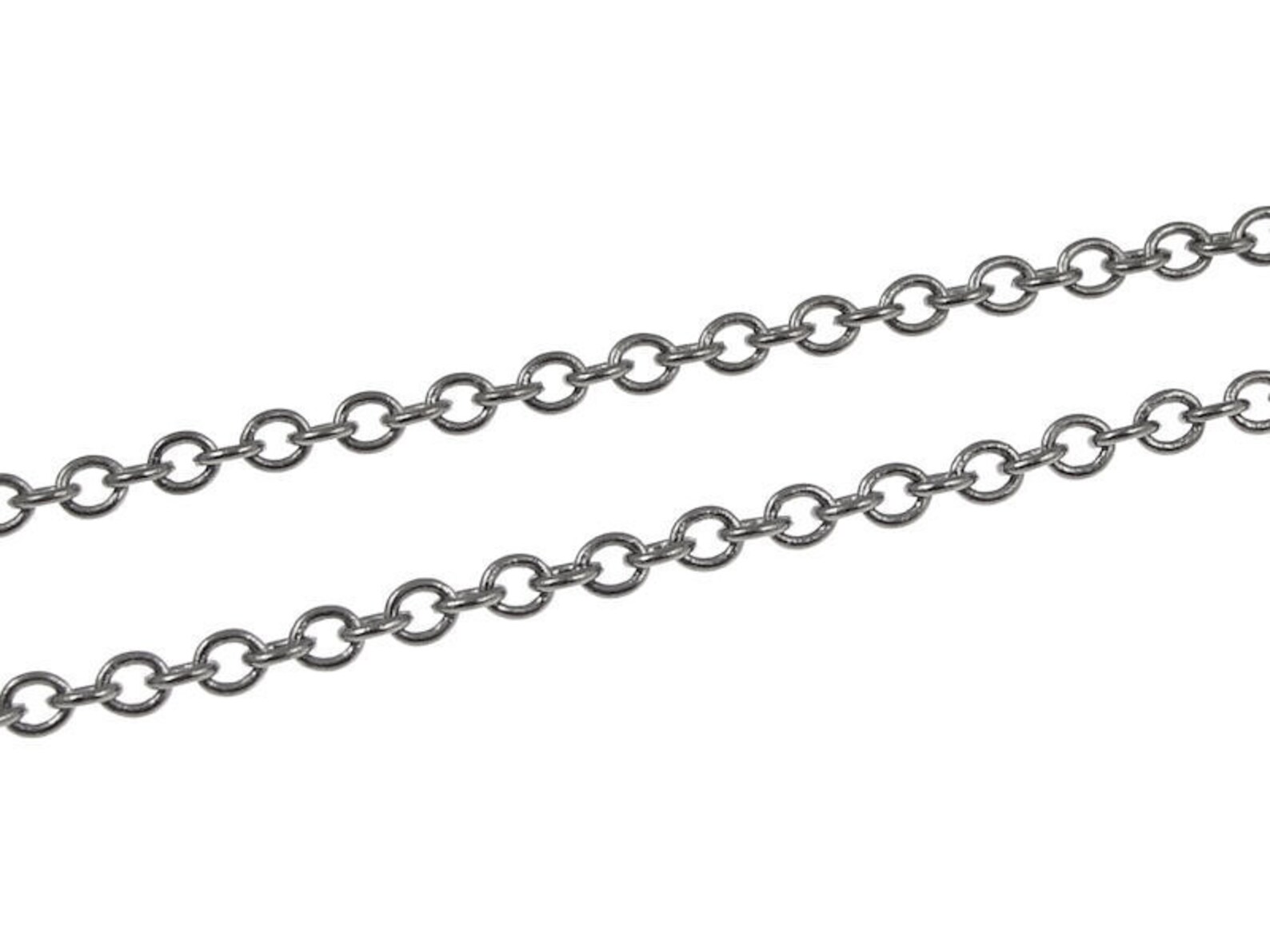 36 Inches of Gunmetal Chain - 2mm Round Cable Chain - Gun Metal Chain ...