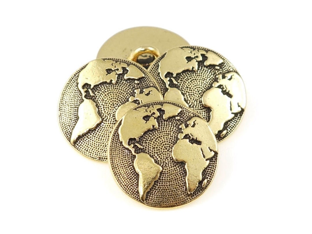 Earth Button by Tierracast - Antique Gold Button Findings Clasp for ...