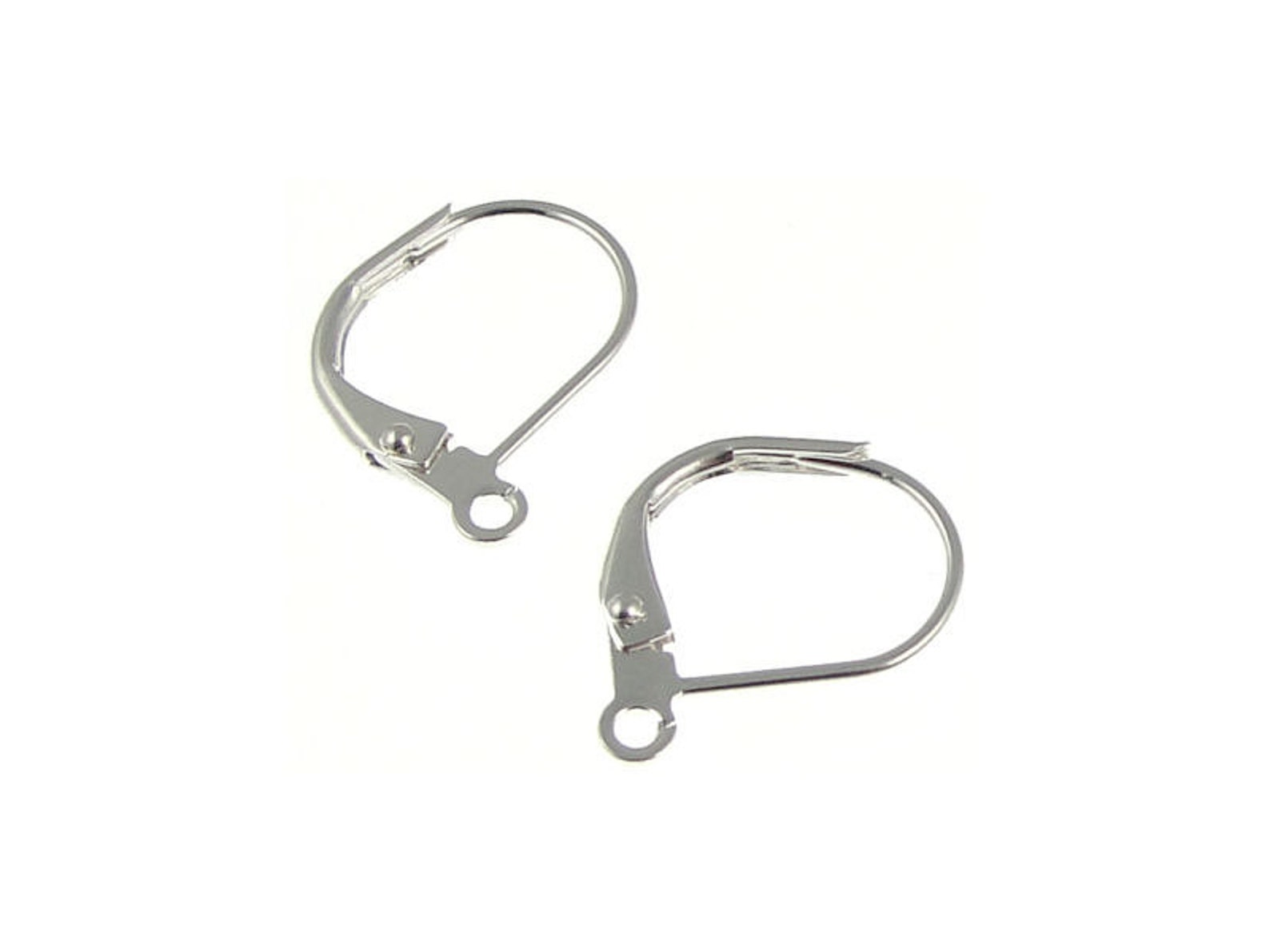 12 Silver Leverback Earring Hooks Ear Findings Plated Silver | Etsy