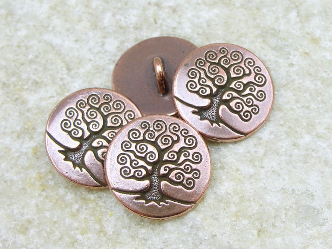 Tree of Life Buttons Antique Copper Button Findings Tierracast Woodland ...