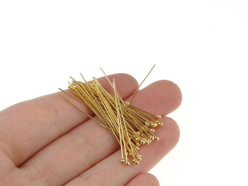 144 Gold Ball Pins 1.5 Gold Plated Ball Head Pins 22 | Etsy