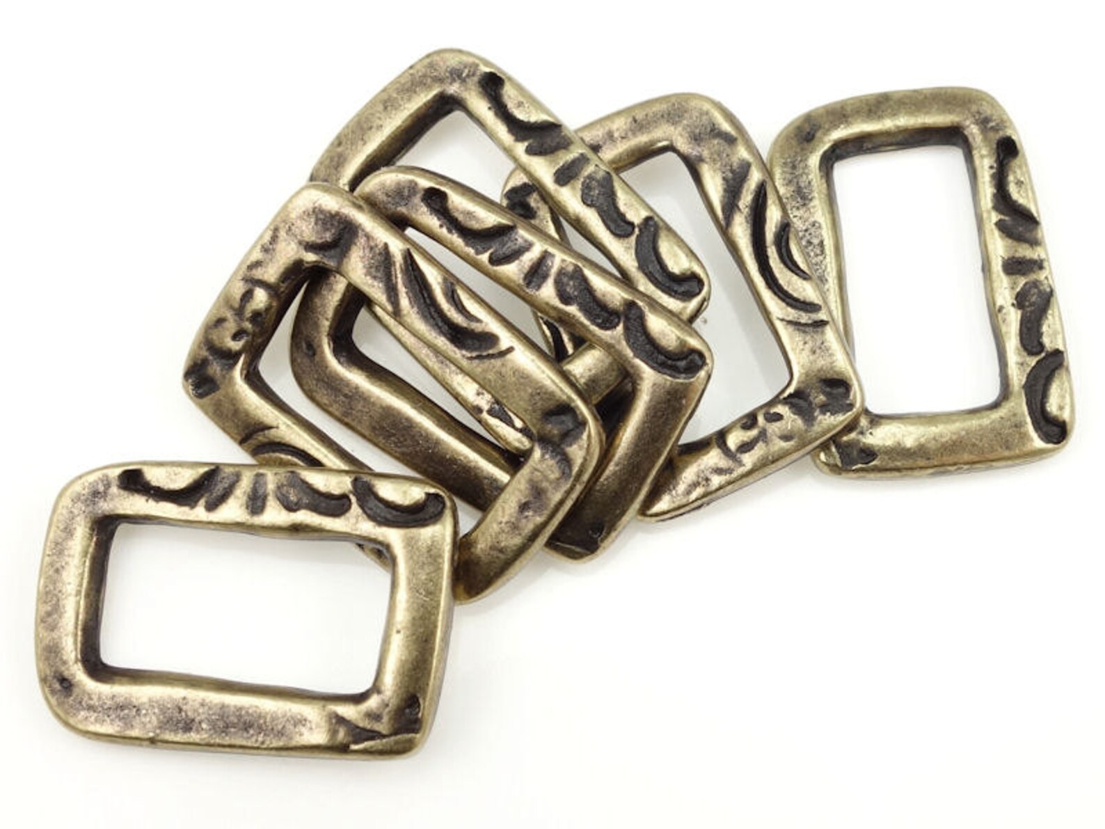 Bronze Rectangle Ring Link Connector Tierracast SMALL JARDIN - Etsy