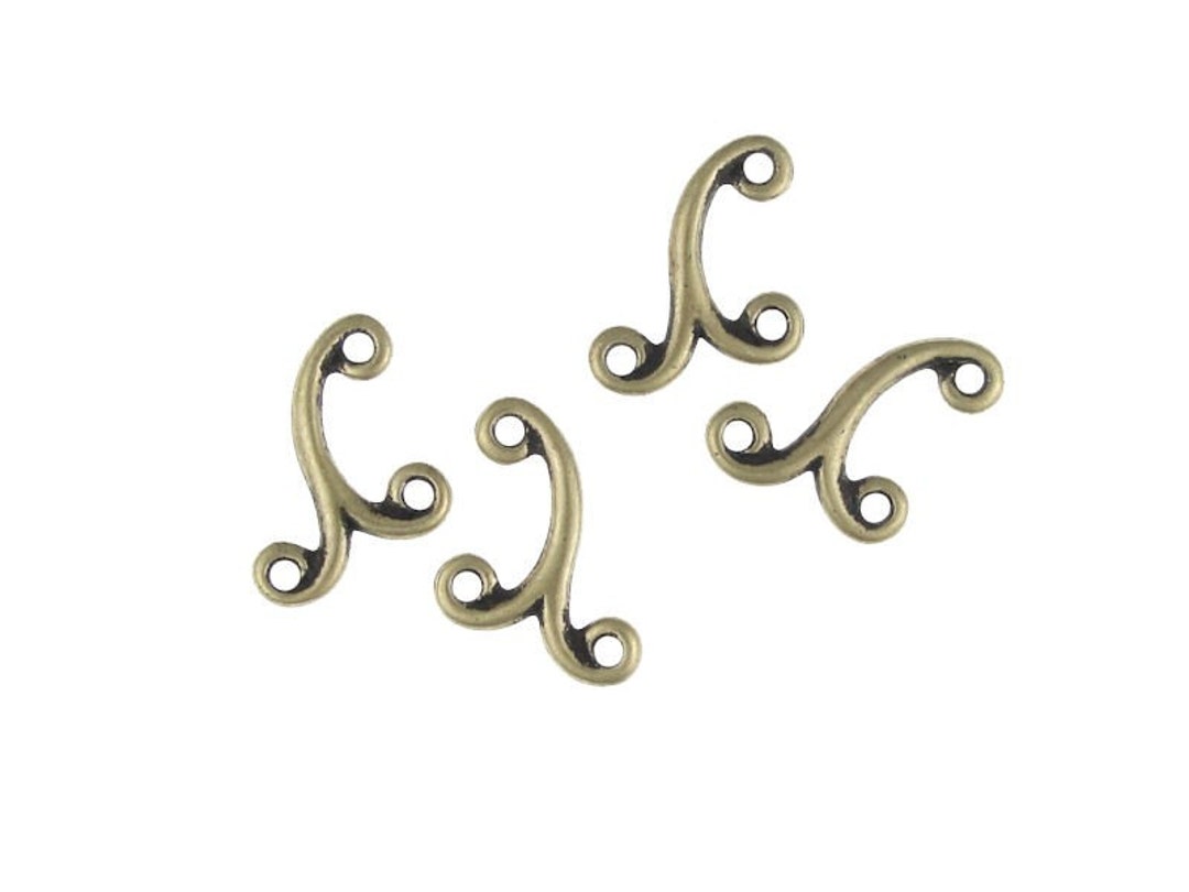 Tierracast MELODY LINK Antique Brass 2-to-1 Link Bronze Findings Brass ...